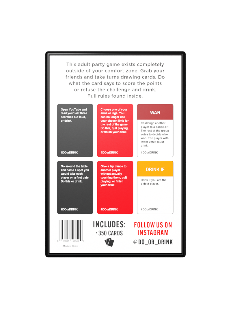 Do or Drink: Adult Drinking Card Game - 500 Cards Pack For Party